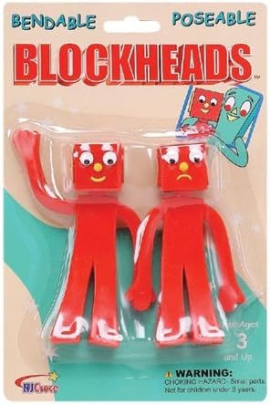 5 X NJ Croce Gumby Blockheads G & J Bendable Figure Pair : Amazon.ca ...