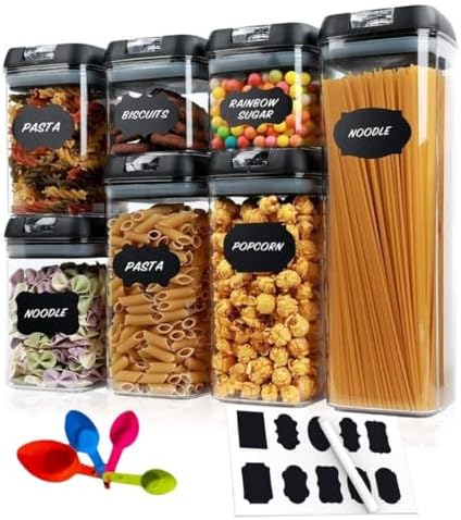 XunHe Airtight Food Storage Containers with Labels & Marker, Pack Of 3 ...