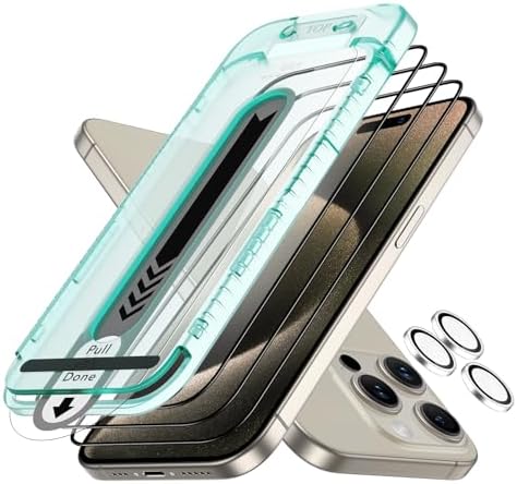 Amazon.com: ESR 3+1 Pack for iPhone 15 Pro Max Screen Protector, [9H ...