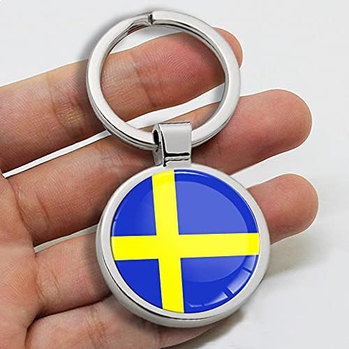 Amazon.com: 3D Metal Sweden National Swedish Flag Keyring Key Chain ...