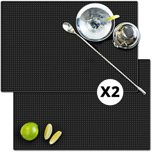 Amazon.com: Bar Mat Set (2 Pack, 18"x12") - Non-Slip Rubber Mats for ...