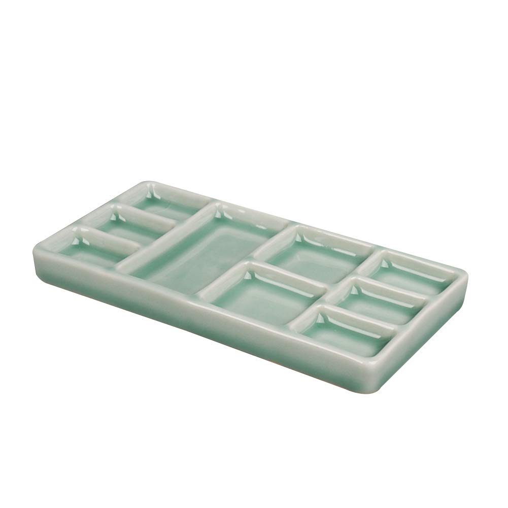 Snapklik.com : Ceramic 9 Wells Artist Paint Palette Rectangle ...