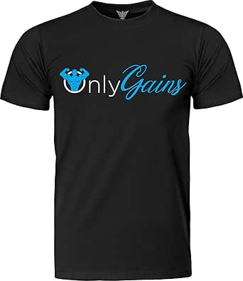 GunShowTees Only Gains | Funny Fitness Gift Shirt for Guys, Small ...