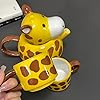 Amazon.com | RORA Giraffe Ceramic Tea Pot with 2 Tea Cups Set, Hand ...