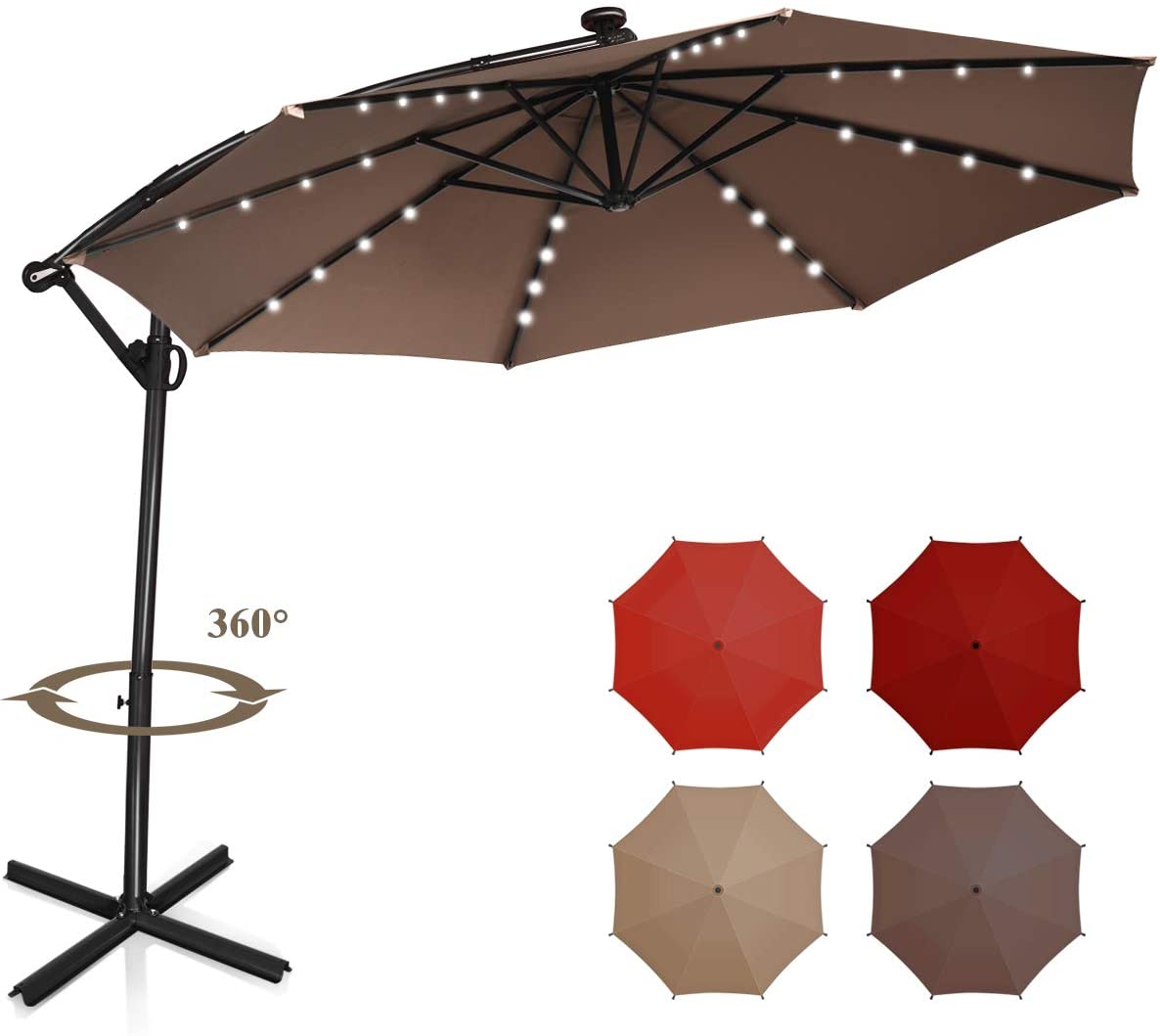 Watch 10 ft patio umbrella with solar led on Amazon Live