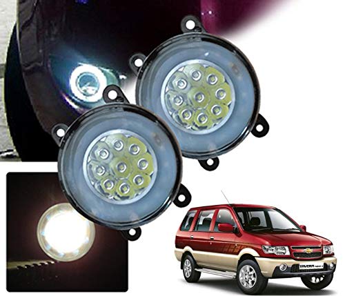 Autopearl Car 9 DRL LED DDEL Fog Light Compatible with- Tavera 2015 ...