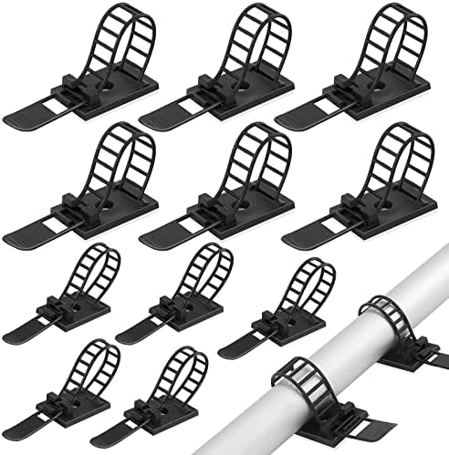 Amazon.com: 50pcs 2 Sizes Adjustable Adhesive Cable Ties Cable Clips ...