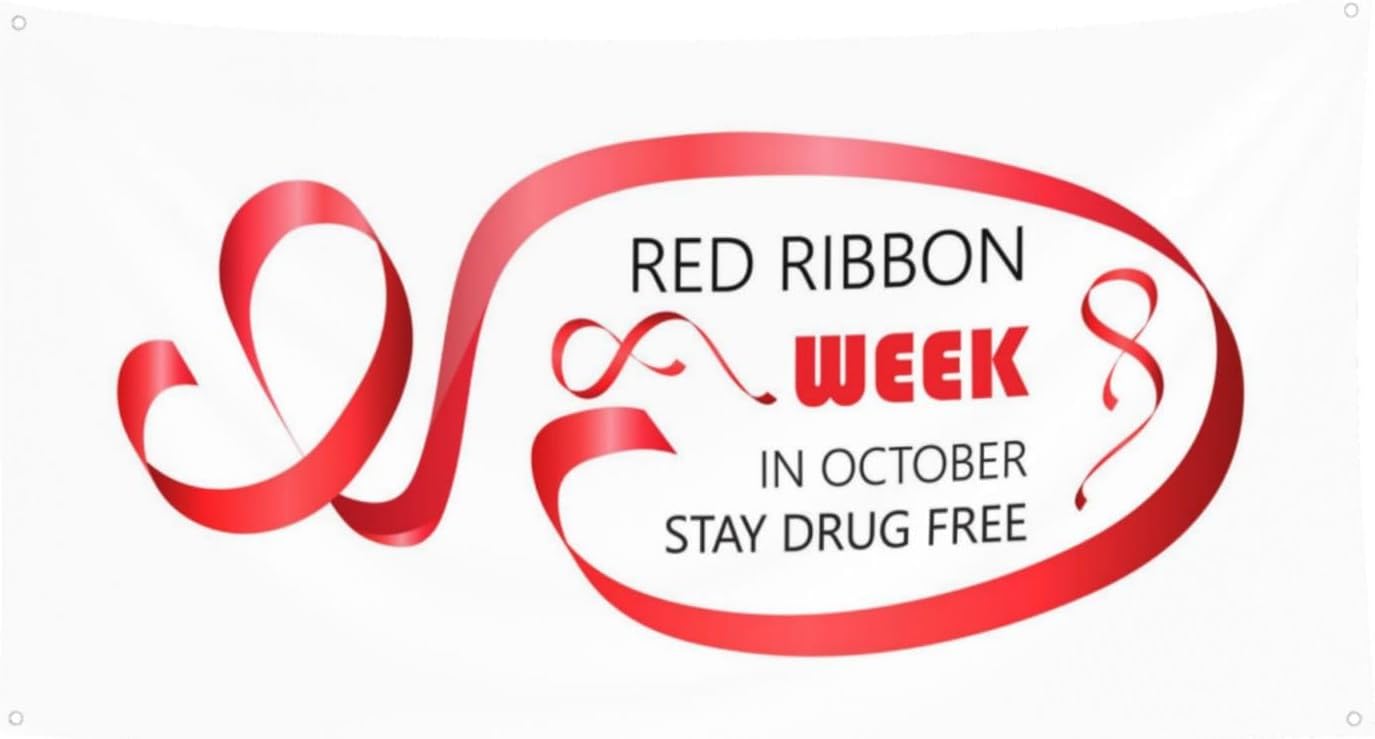 Amazon.com: We Wear Red for Red Ribbon Week Awareness Backdrops Banner ...