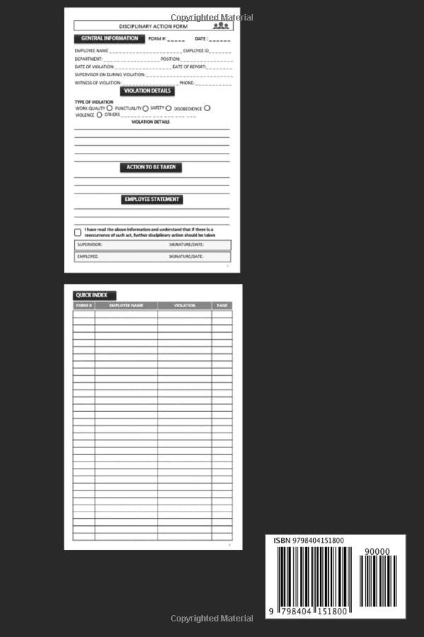 Snapklik.com : Employee Warning Notice Form Book: 150 Forms Employee ...