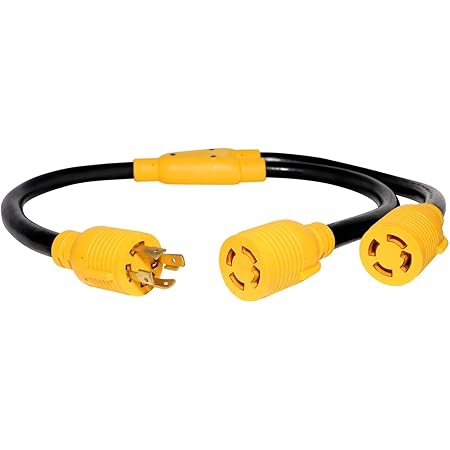 Amazon.com: MECMO -30 Amp Generator Splitter 4-Prong L14-30P Male to (2 ...