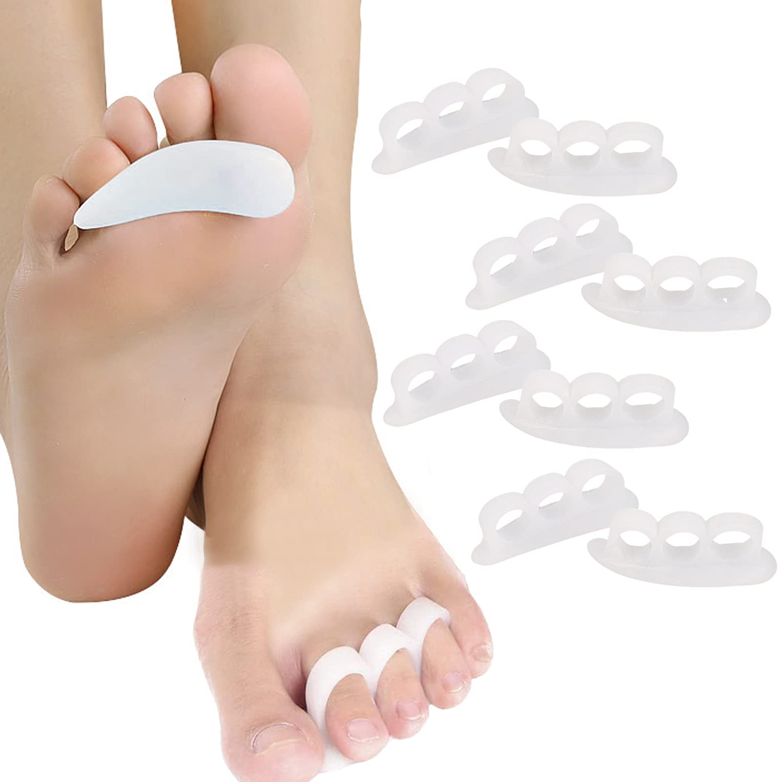 Reppkyh 8Pcs Gel Hammer Toe Crest Pads - 3 Loops Soft Silicone ...