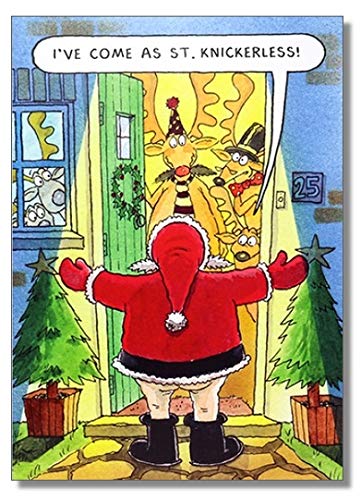 Humorous Christmas Card (PLK- X433) St. Knickerless - Santa With No ...