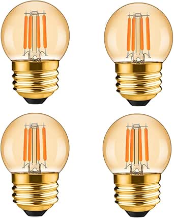 LDCHIUEN Dimmable E26 Amber LED Bulb Small Edison Light Bulb 25 Watt ...
