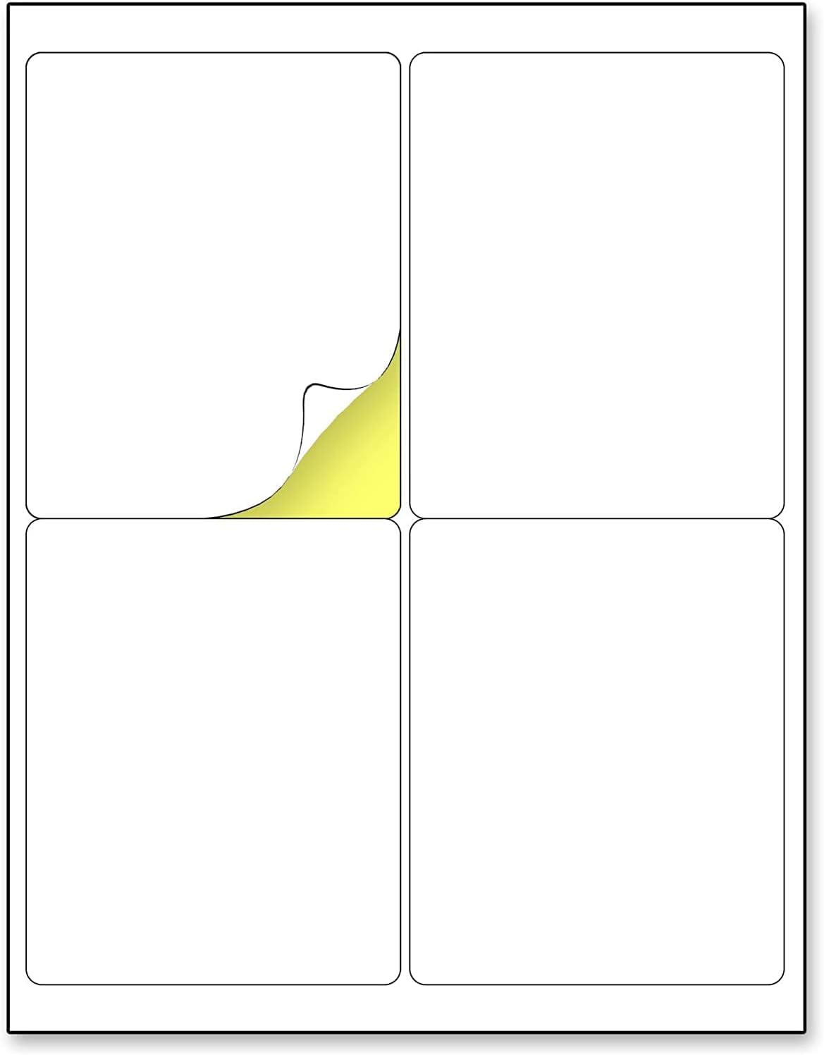 A4 Paper Labels Sticker for Laser, Inkjet & Copiers (4 Label Sheet)(100 ...