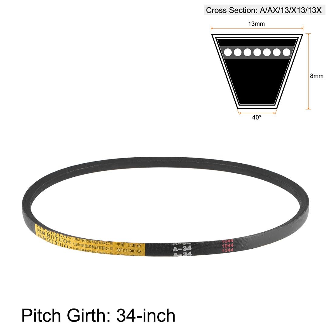 Industrial V-belts Uxcell A34 Drive V-Belts 2-Pack - 34 Inch Pitch ...