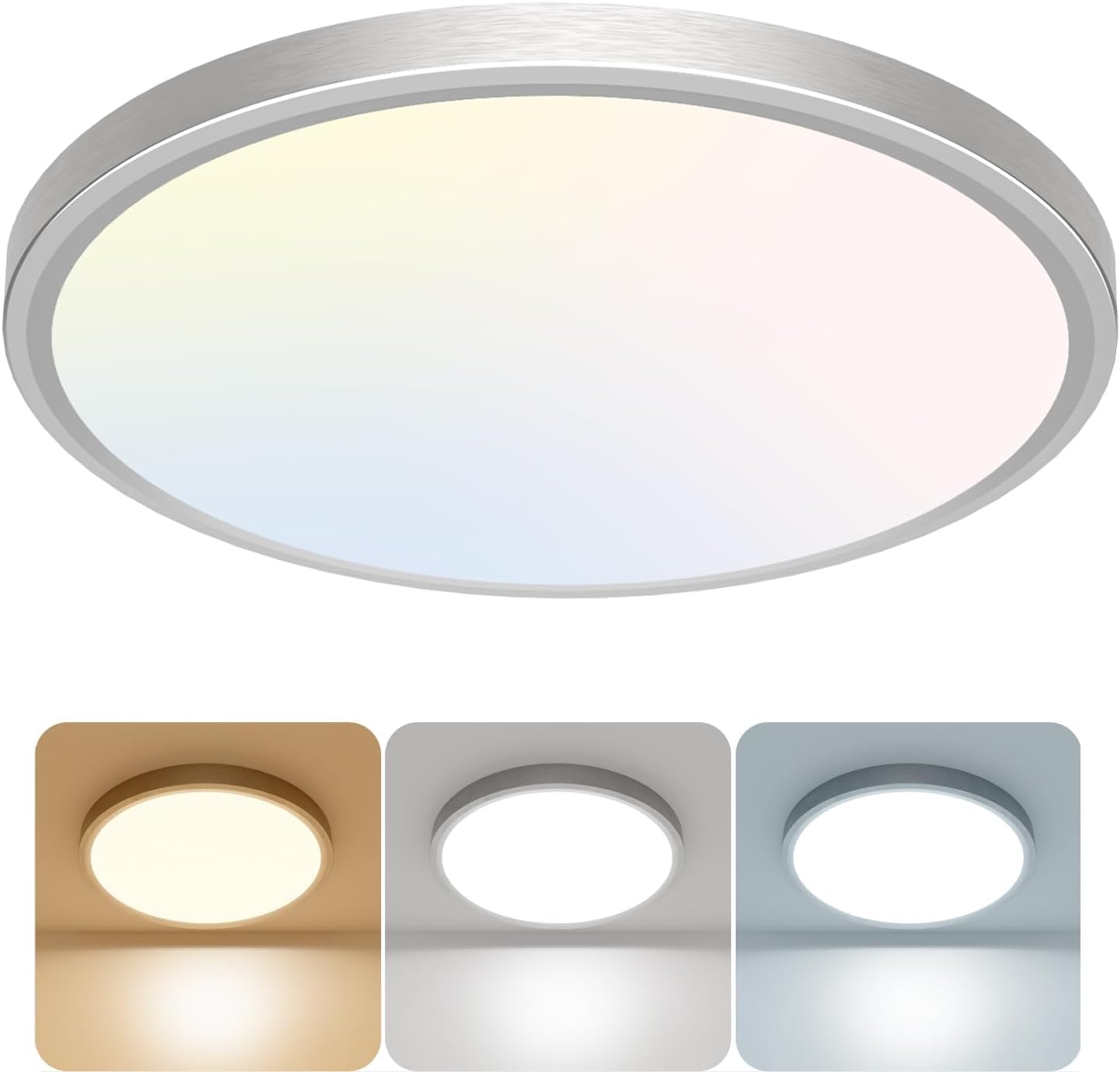 libtit 12 inch Flush Mount LED Ceiling Light Fixture, 3000K 4000K 6500K ...