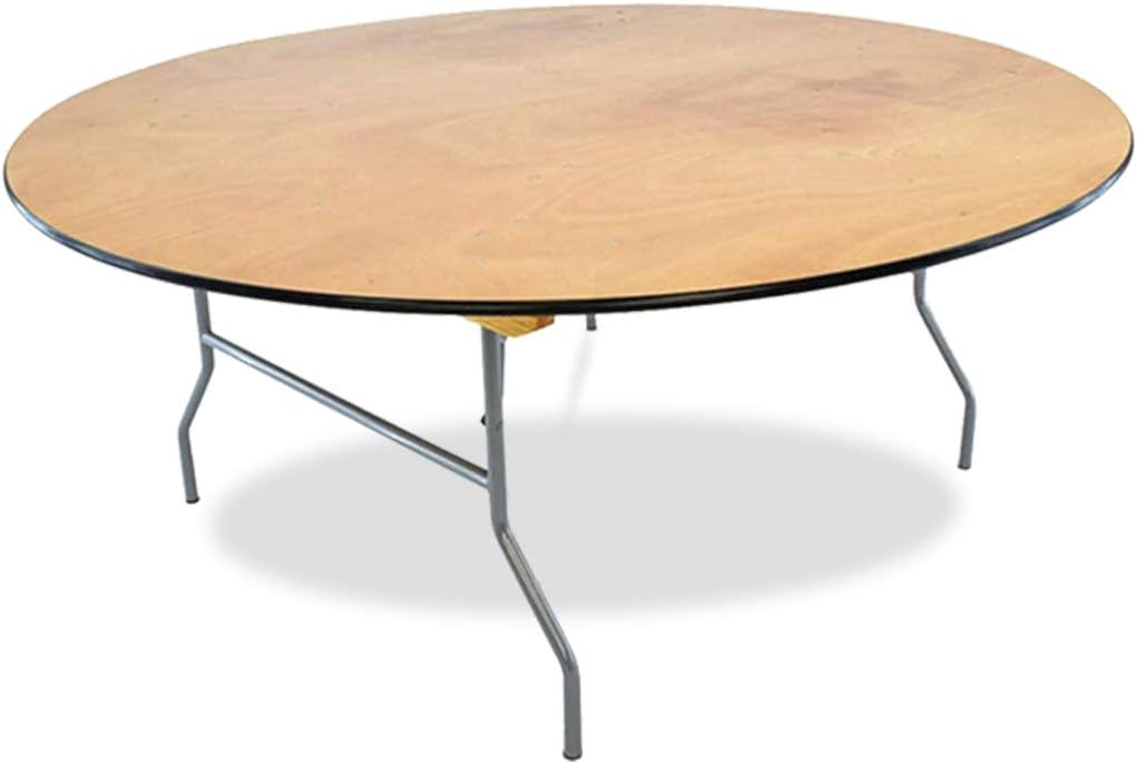 Amazon.com: EventStable Titan Series 72'' Round Wood Folding Table - 5 ...