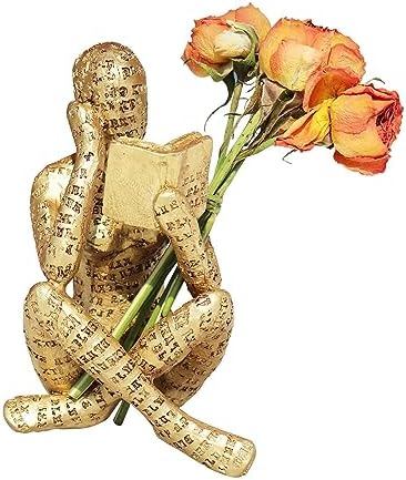 Amazon.com: 3Pcs Gold Decor Thinker Statue Lying Reading Women Figurine ...