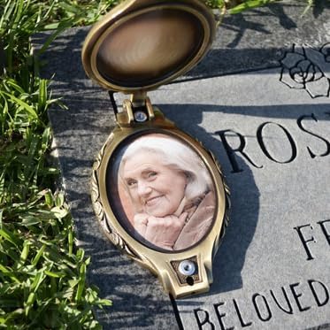 Amazon.com: MemorialPics Headstone Picture with Bronze Frame & Cover ...