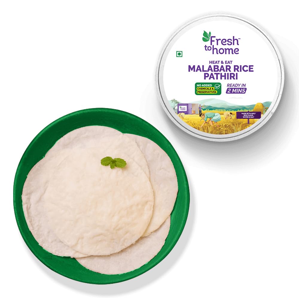 FreshToHome Malabar Rice Pathiri | 8 pieces, 340g pack | Ready to Heat ...