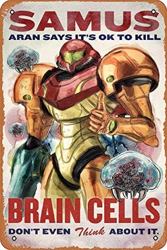 Amazon.com: Zuhhgii Retro Metroid Propaganda Metal Sign Vintage Kitchen ...