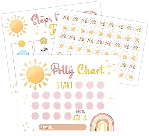 Amazon.com: Boho Rainbow Potty Training Chart, Boho Sunshine Potty ...