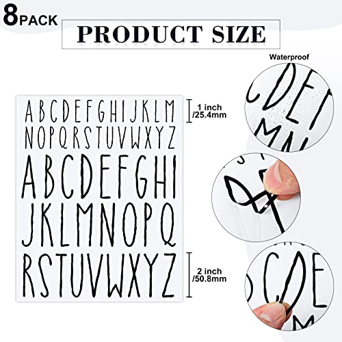 Snapklik.com : 8 Sheets Letter Decals Capital Letter Stickers Black ...