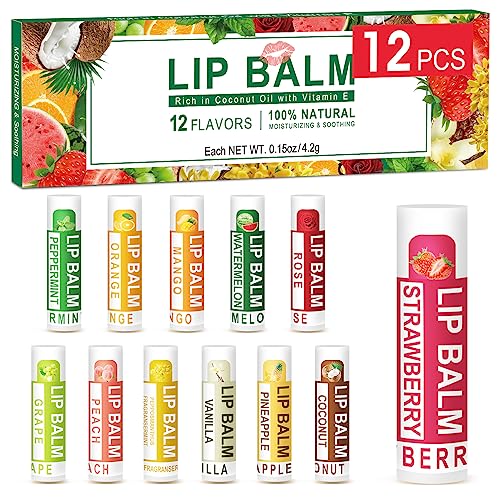 Snapklik.com : DMSKY 12 Pack Lip Balm, Natural Lip Balm Bulk