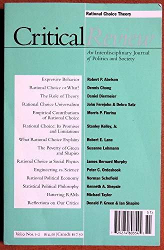Critical Review - Vol. 9, Nos. 1-2 , Winter / Spring 1995: Robert P ...