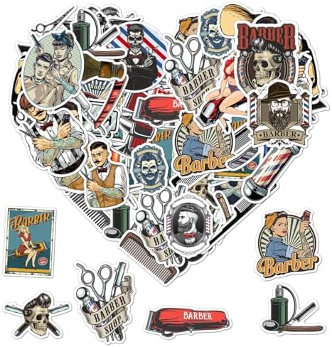 Amazon.com: 50 Pack Pcs Barber Stickers for Water Bottles Waterproof ...