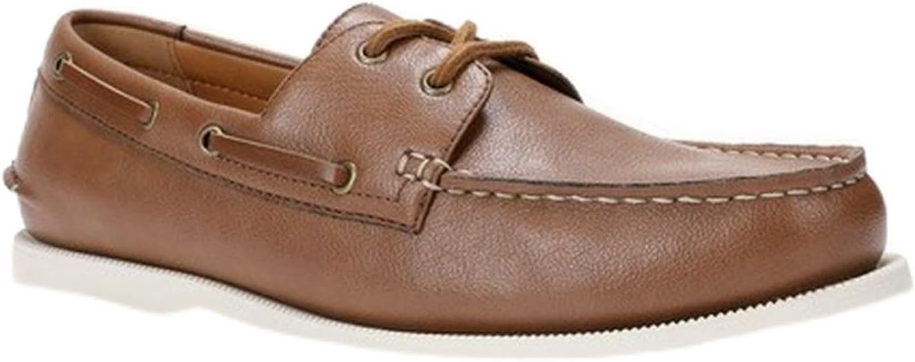 Amazon.com | Clubroom Mens Brown Comfort Elliot Round Toe Lace-Up Boat ...