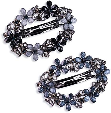 Amazon.com : Elegant Hair Clips Resin Hair Barrettes Sparkly Black ...
