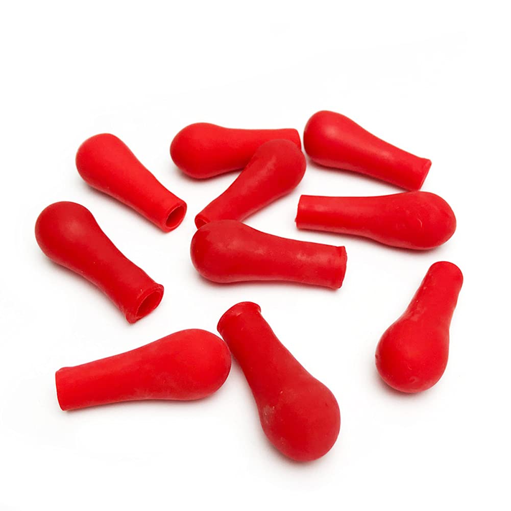 20pcs Latex Rubber Cap Red Latex Rubber Dropper Head Cap Ball Pipette ...