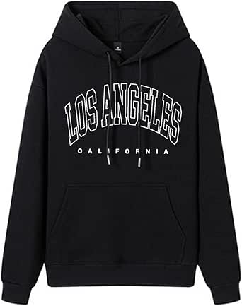 Womens Los Angeles Letter Print Graphic Hoodies Cartoon Graphic Los ...