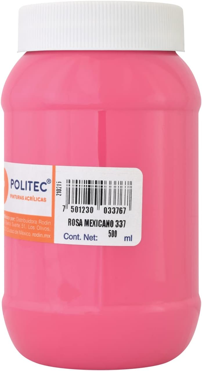 POLITEC PINTURA ACRÍLICA ROSA MEXICANO 500ML #337 : Amazon.com.mx ...