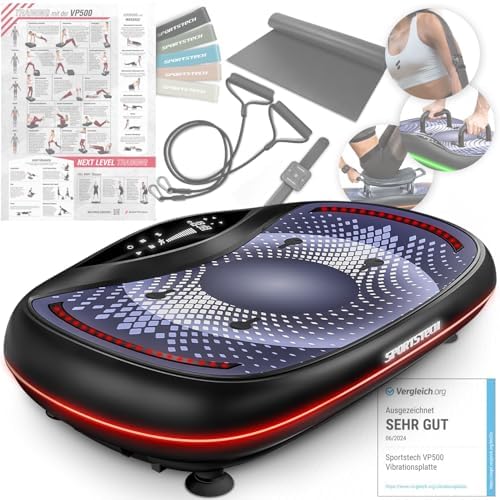 Sportstech 4D Premium Vibrationsplatte | Smart LED I 3 leise Motoren ...