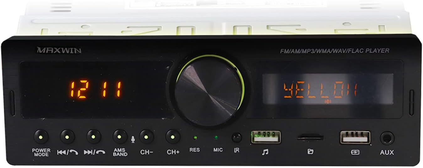 Amazon.co.jp: MAXWIN 1DIN008 Media Player, Car Audio, 1DIN Deck Player, Bluetooth, Car LED, USB ...