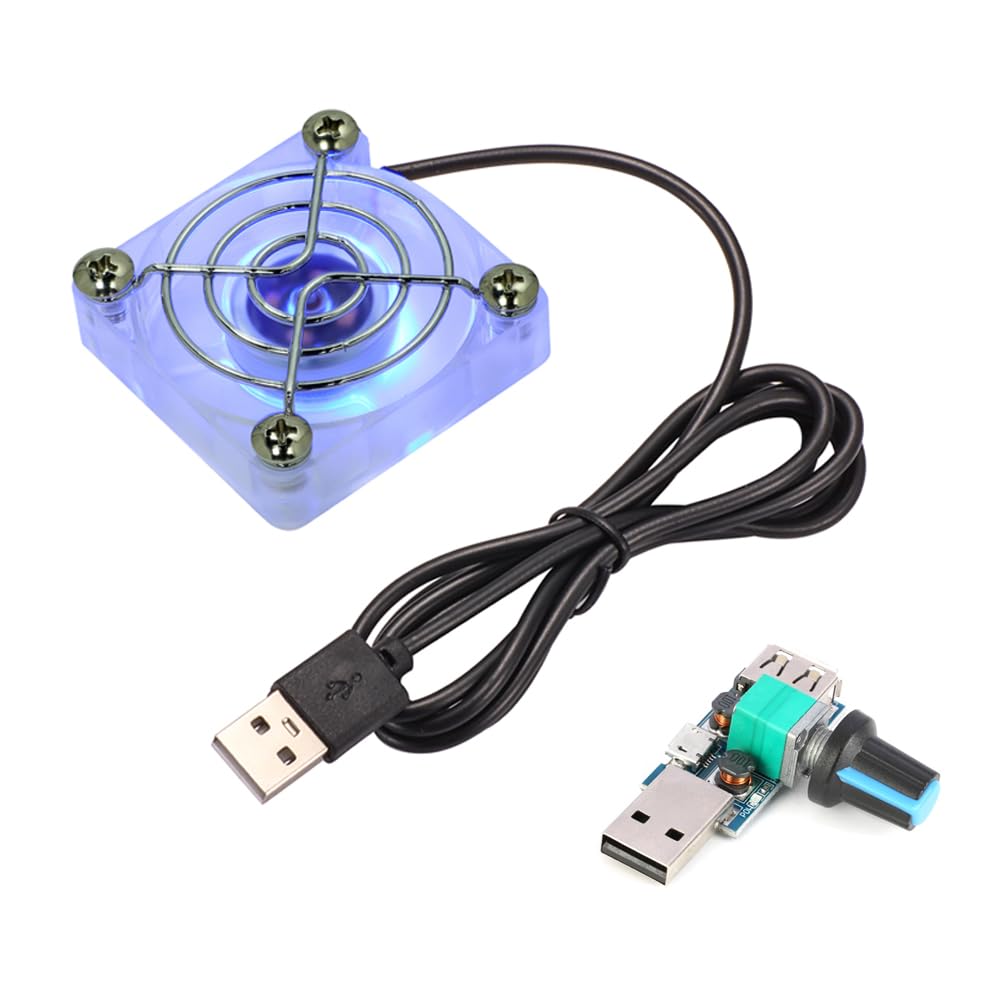 Amazon.com: Quiet White 50mm USB Fan, 5V Mini Brushless DC Cooling Fan ...