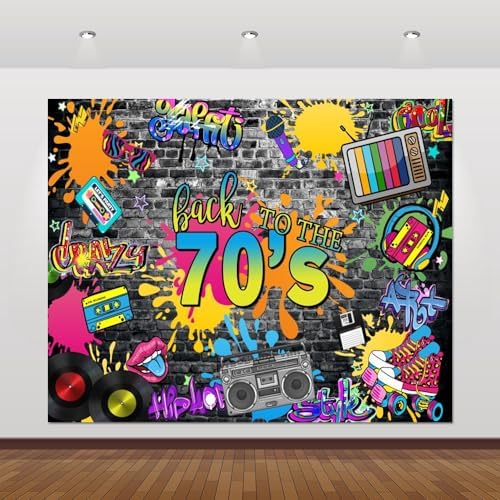 Amazon.com : 70s Backdrop for Parties Hip Hop Rock Music Disco Birthday ...