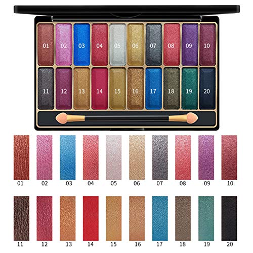 Shiny 20 Color Wet Eye Shadow Palette Makeup Glitter Gold Talcum Powder ...