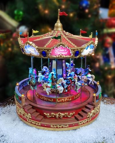 Amazon.com: MOMENTS IN TIME 15.2“H Animated Rosie’s Carousel (Moving ...