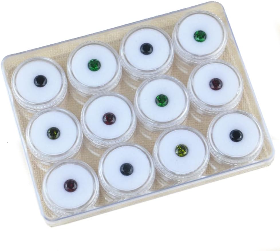 Amazon.com: luzen 12Pcs Small Loose Diamond Gemstone Display Box Round ...