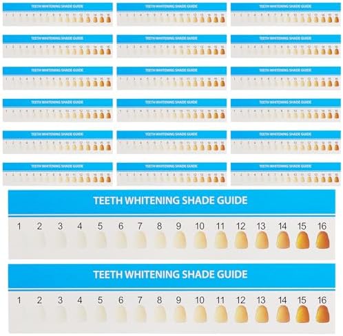 Amazon.com: AUEAR, 20 Pack Teeth Shade Guide Whitening Chart Tooth ...