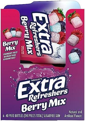 Amazon.com : EXTRA Refreshers Mint Mix Gum, 3.21-Ounce 40-Piece Bottle ...