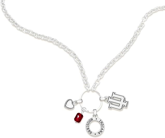 Amazon.com: Indiana Hoosiers Lucy Necklace with Heart Team Color ...
