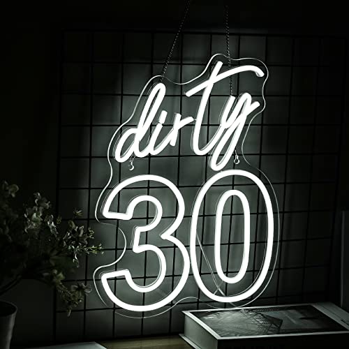 Snapklik.com : Dirty Thirty Neon Sign,30th Birthday Neon Light Party ...