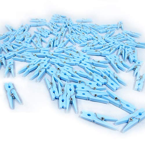 Snapklik.com : Mini Blue Clothespins 100 Pack 1.25 Inch Clothes Pins ...