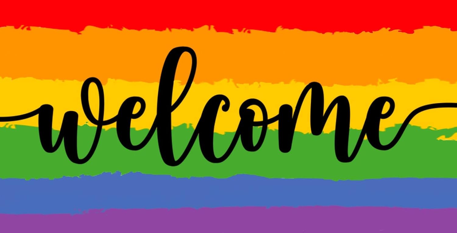 Amazon.com: Pride Welcome Wreath Sign, Rainbow Wreath Attachment, Metal ...