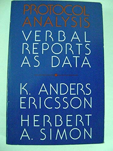 Buy Ericsson: ∗protocol∗ Analysis – Verbal Reports As Data(paper ...