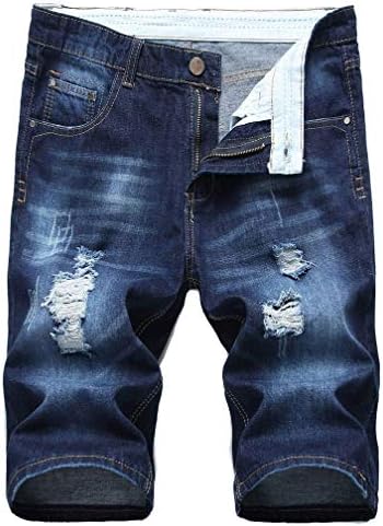 Lavnis Men's Casual Denim Shorts Classic Fit Distressed Summer Fashion ...